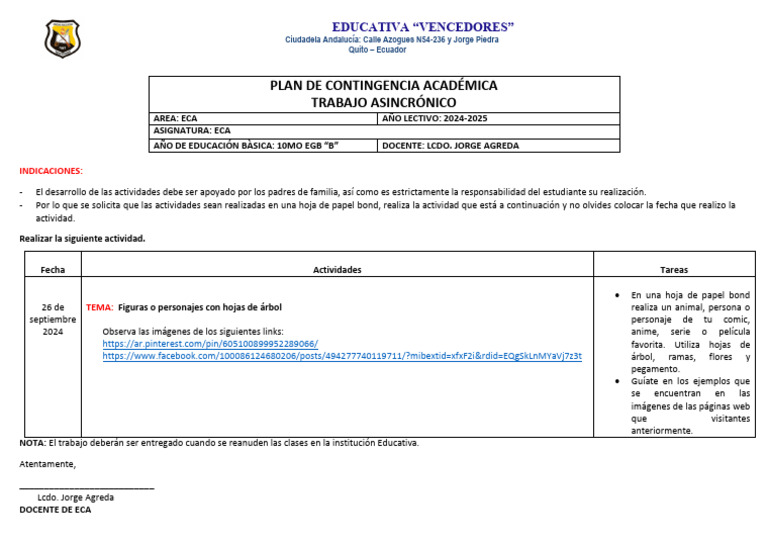 Trabajo Asincronico Eca 10mo B-1 | PDF