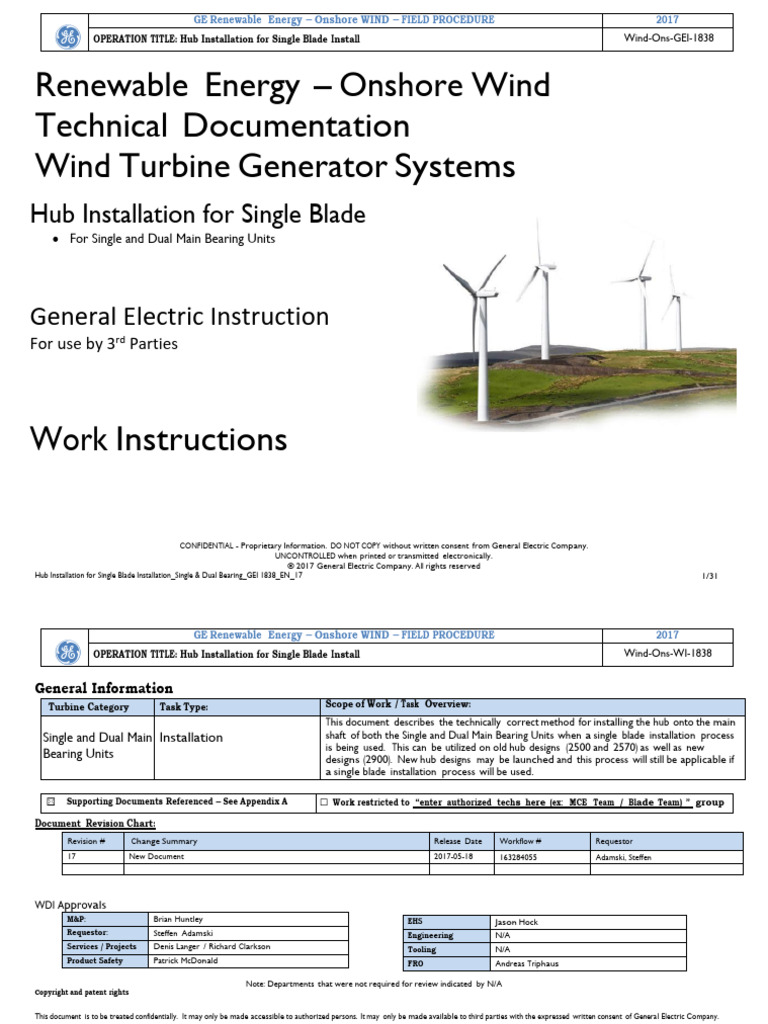 Hub Installation For Single Blade Installation - Single & Dual Bearing ...