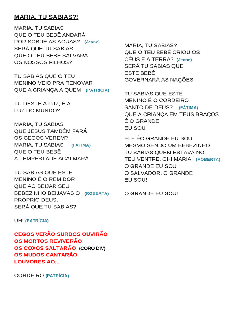 María, Tu Sabias 2 | PDF