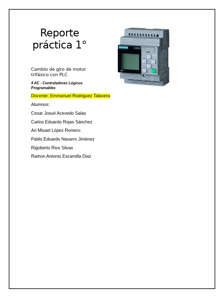 Practica1 PLC | PDF