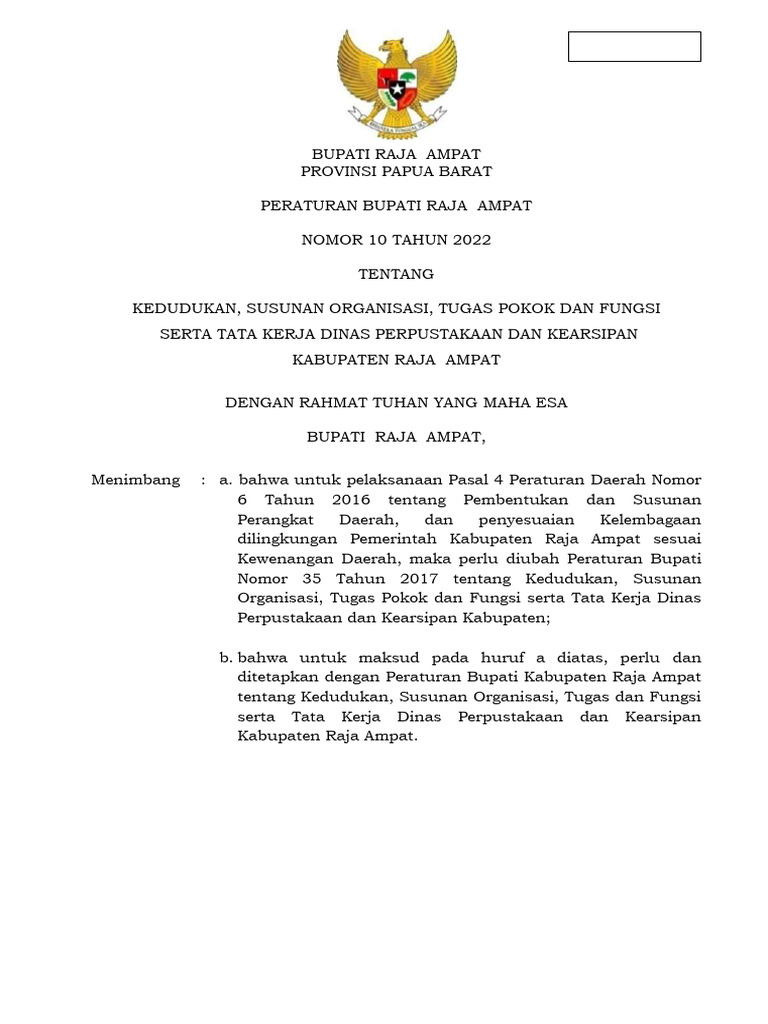 Dinas Perpustakaan Dan Kearsipan | PDF