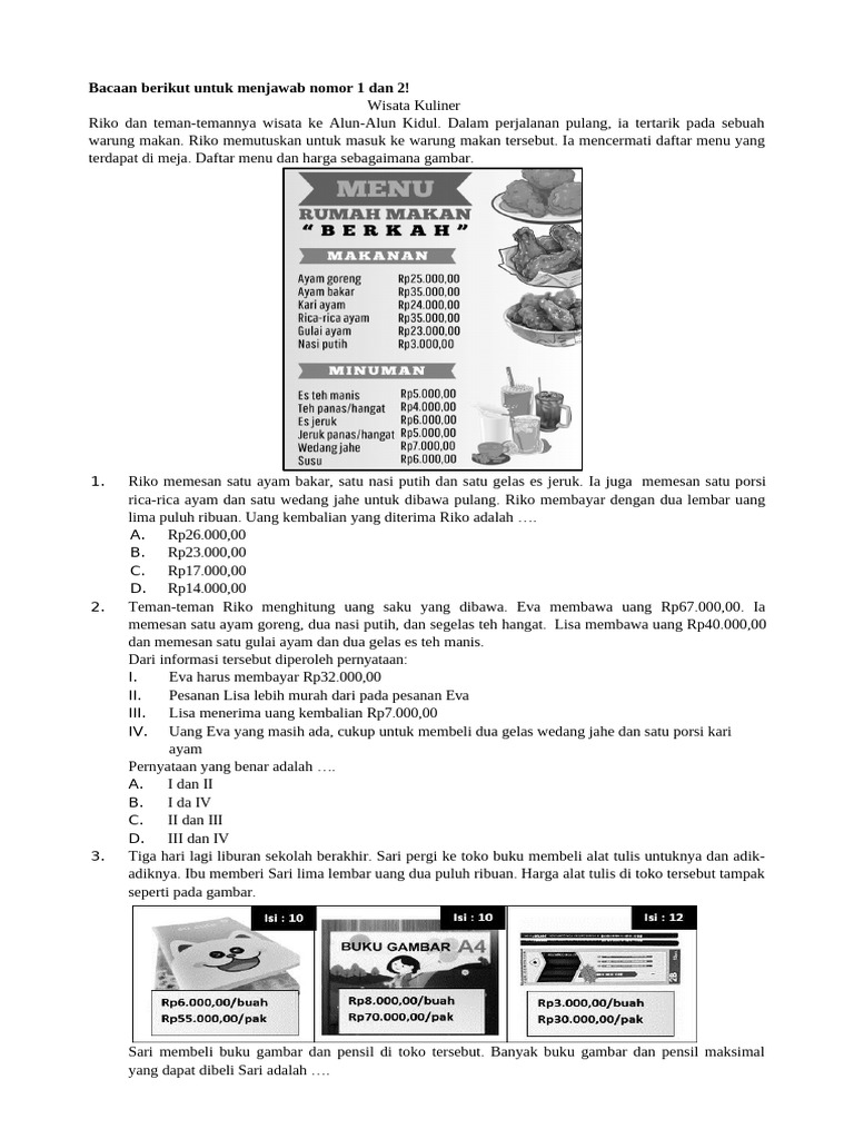 12.soal Numerasi Tempel | PDF
