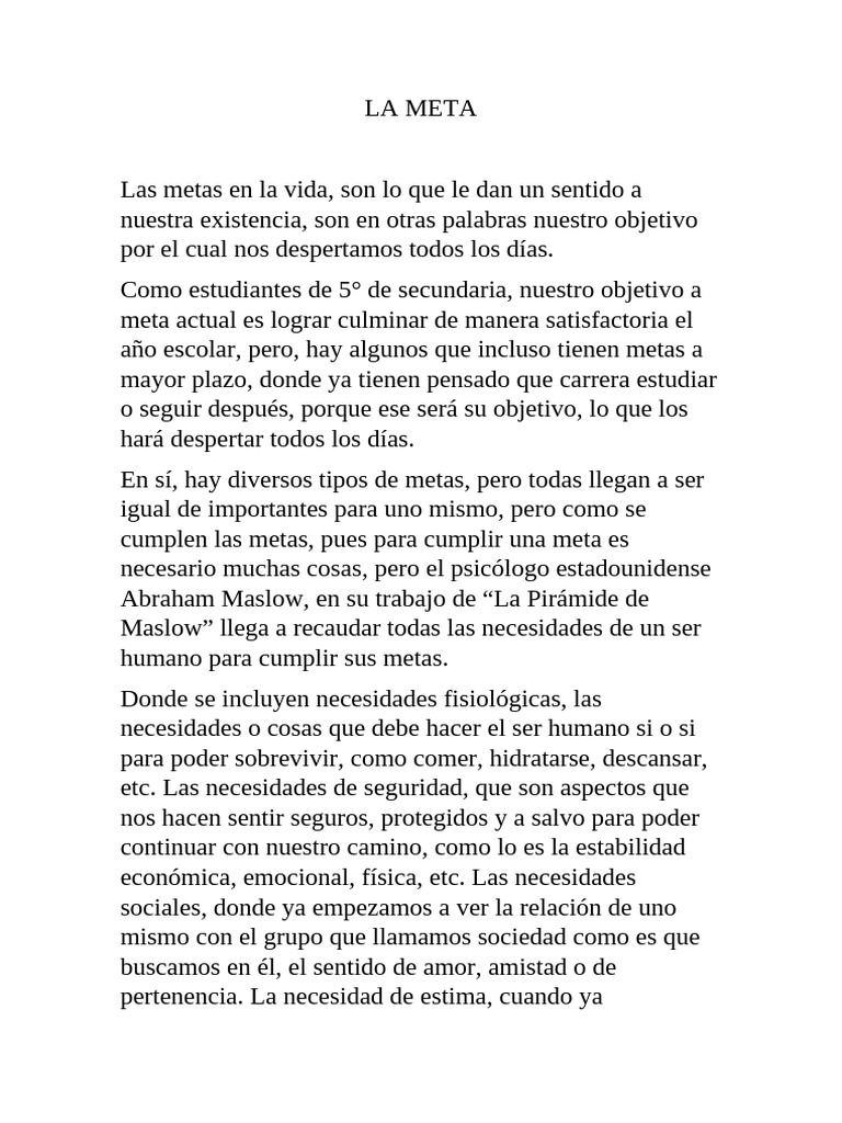 La Meta | PDF | Self-Improvement