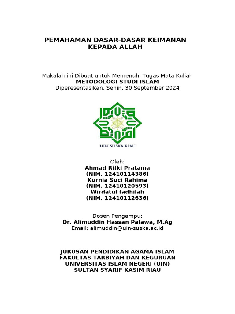 2024 - 3. Contoh Cover Makalah MSI | PDF