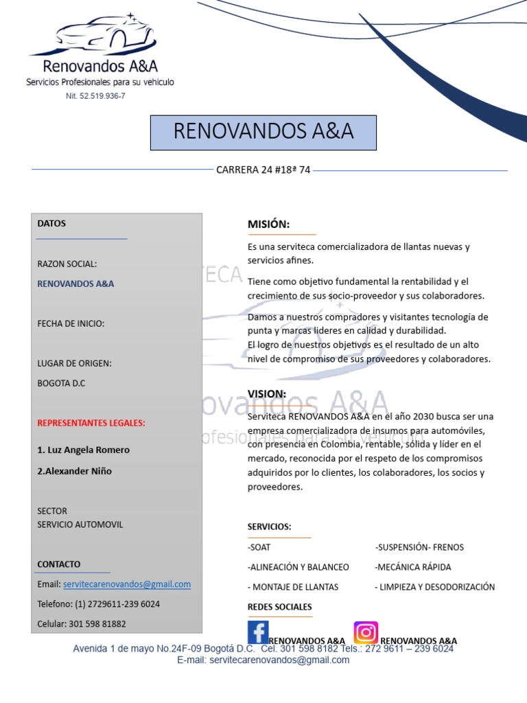 Hoja de Vida Corporativa de La Empresa | PDF