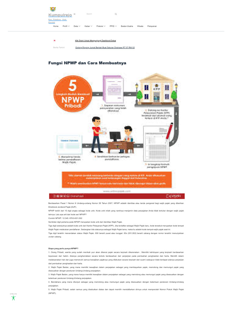 Fungsi NPWP dan Cara Membuatnya | PDF