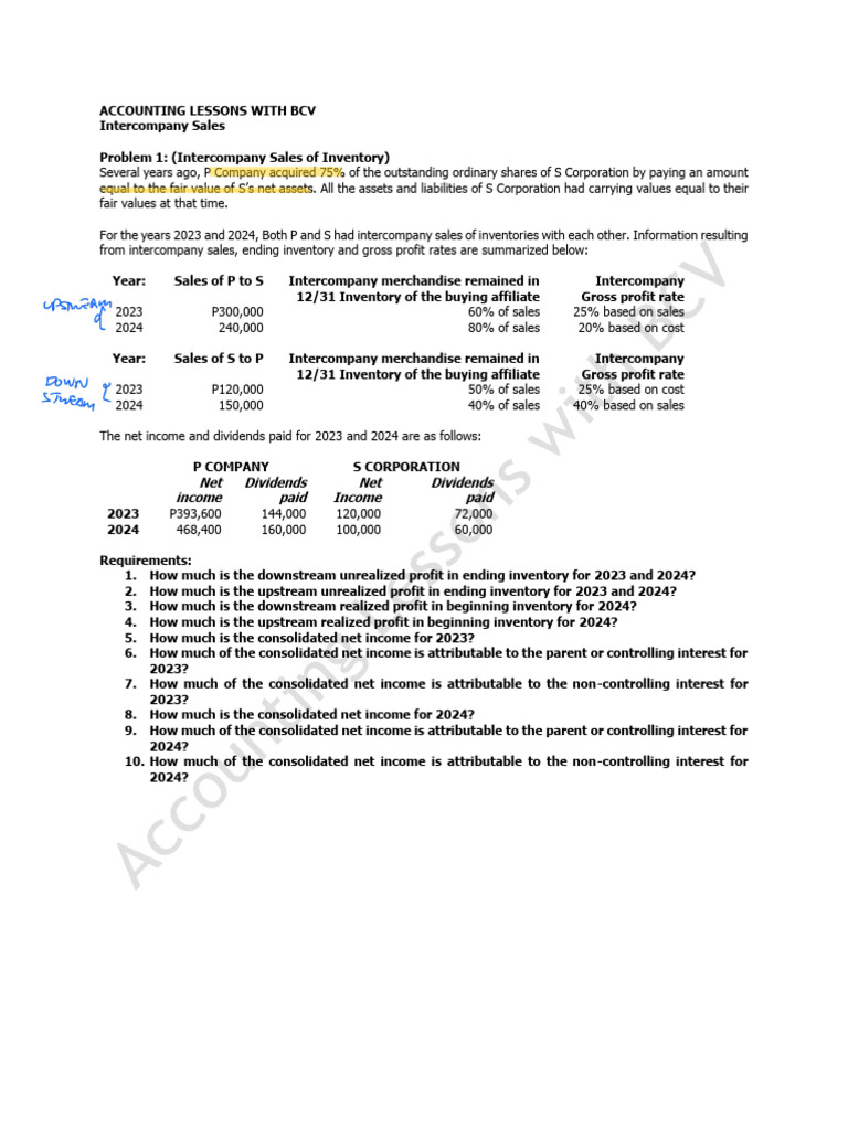 Intercompany Sales | PDF