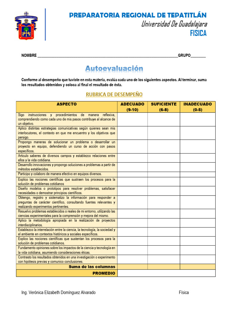 Autoevaluacion y Coevaluacion | PDF