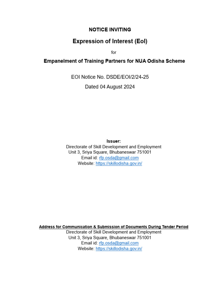 Eoi Nua Scheme Odisha | PDF