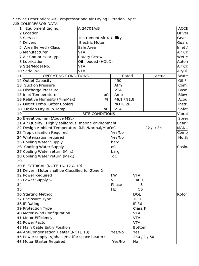 Datasheet Compressed Air | PDF