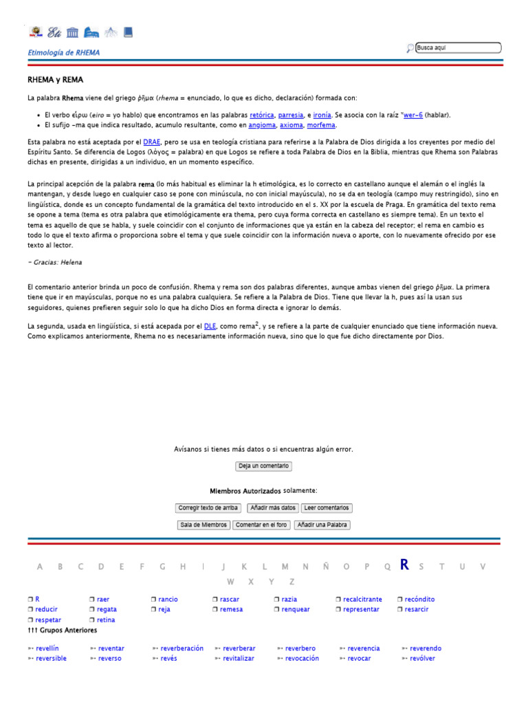 RHEMA y Rema | PDF | Palabra | Gramática