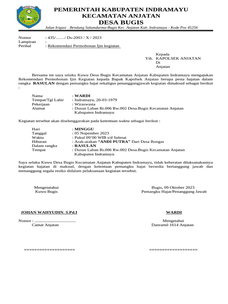 IZIN RAME-RAME Wardi Laban | PDF