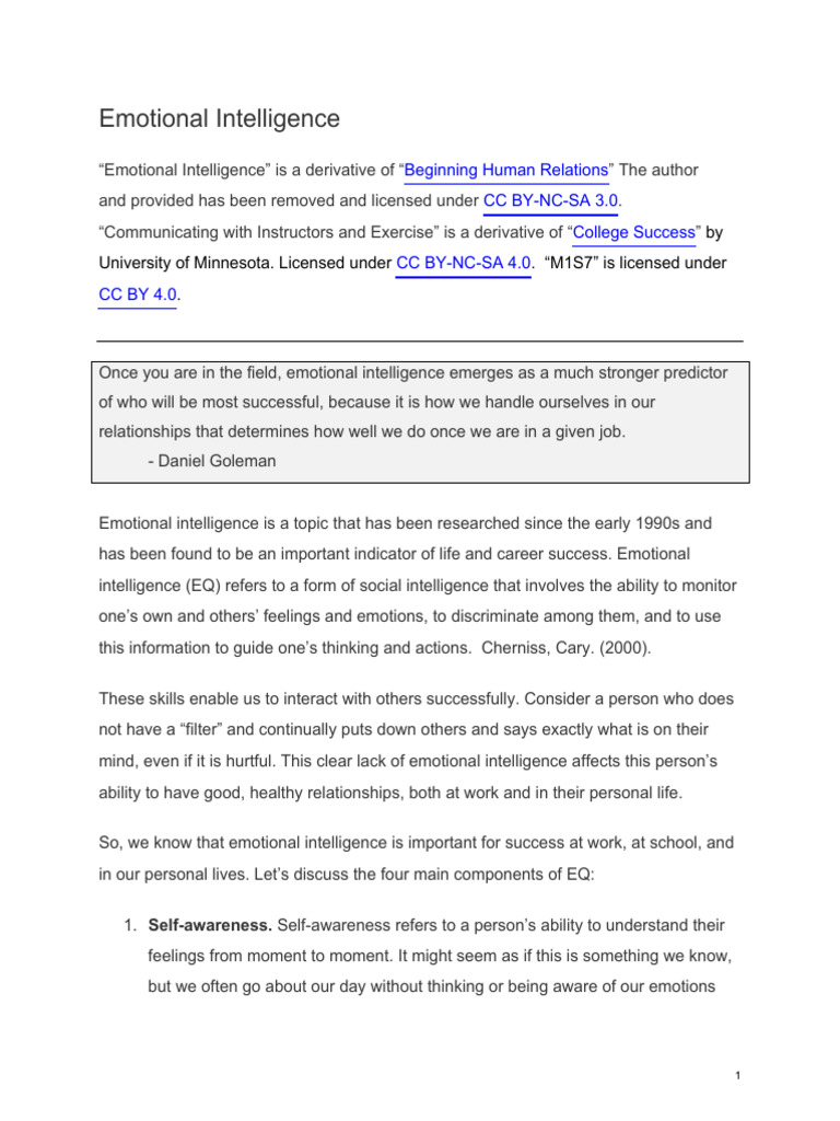 Emotional Intelligence | PDF