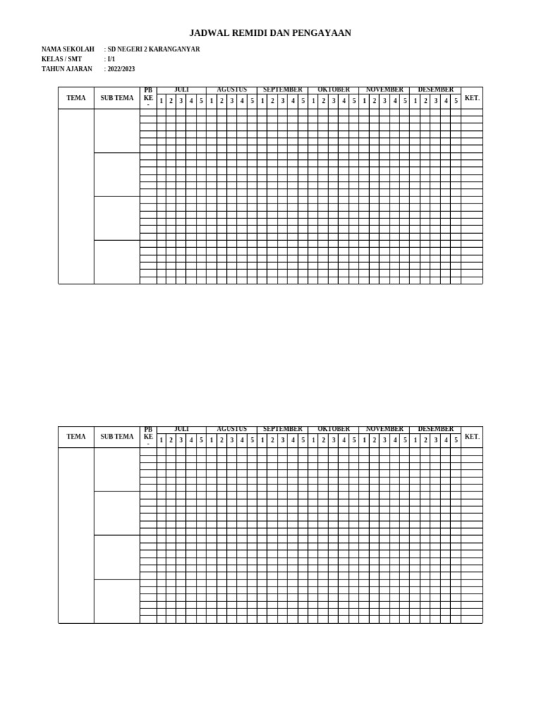 Blanko Kosong Remidi Dan Pengayaan 5 | PDF