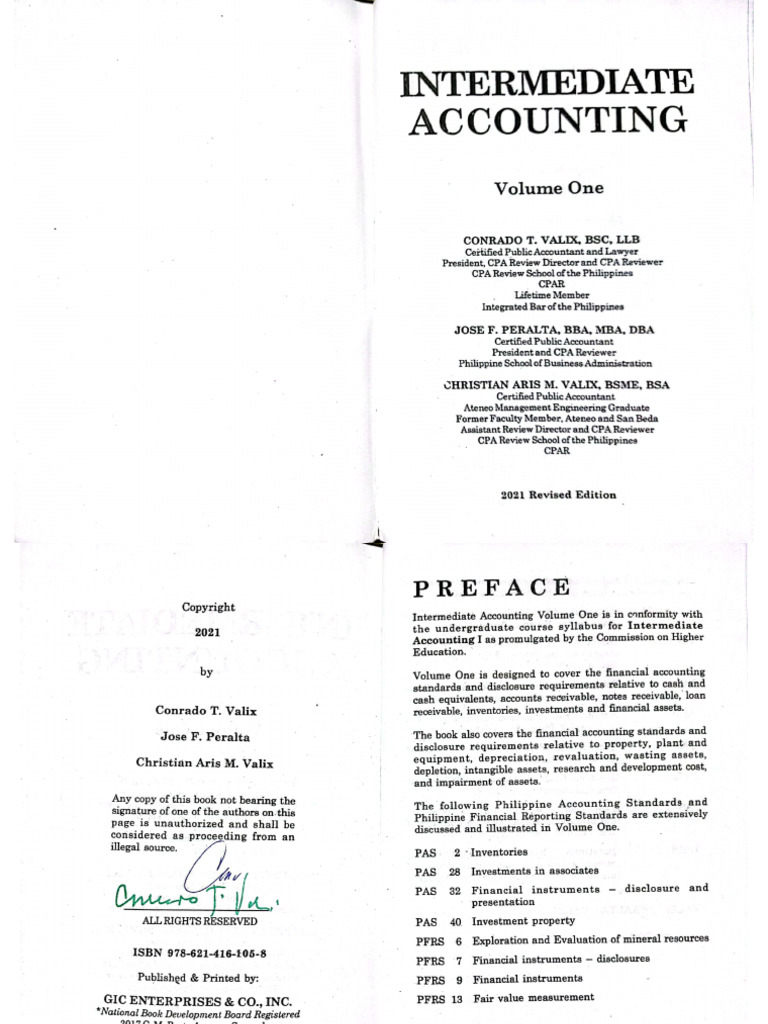 Intermediate Accounting 1 - Valix 2021 | PDF