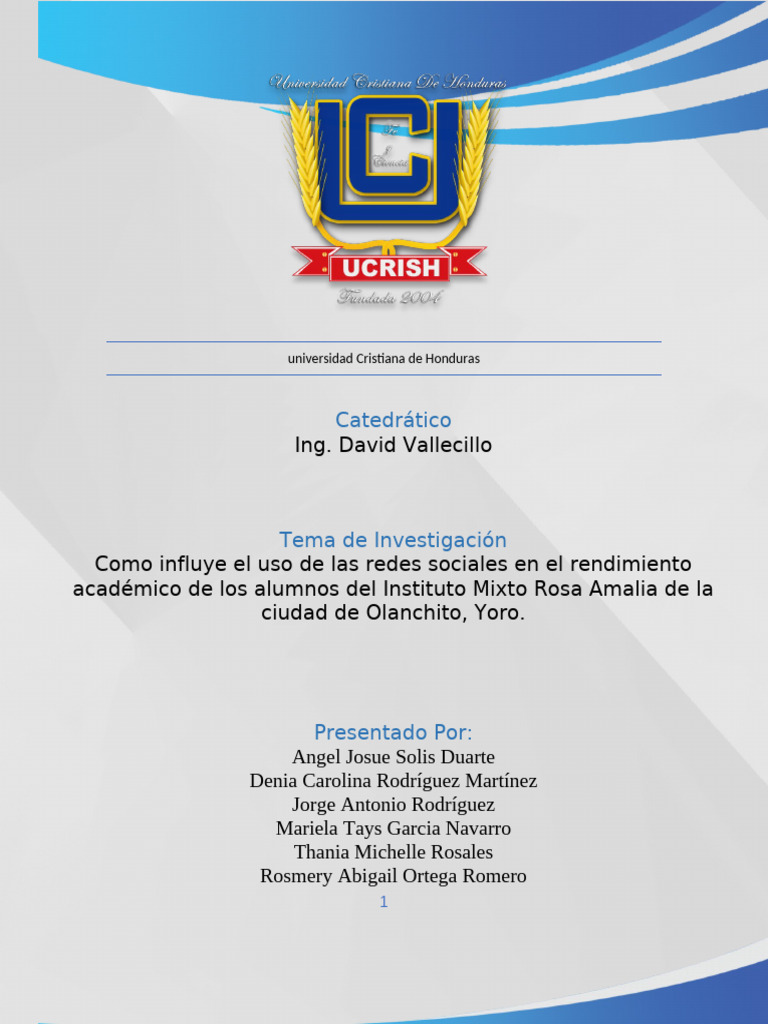 Proyecto Ivestigacion Ucrish Final 2023 Editable | PDF