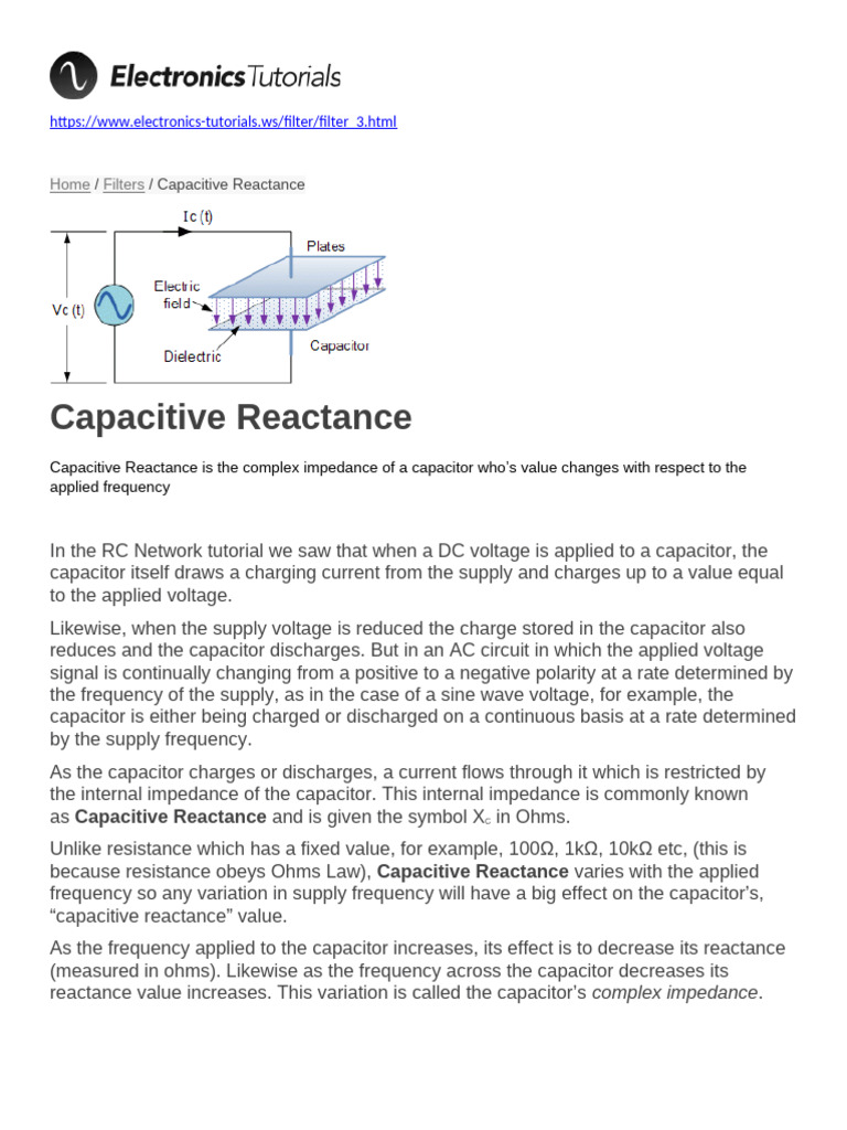 Capacitive Reactance | PDF