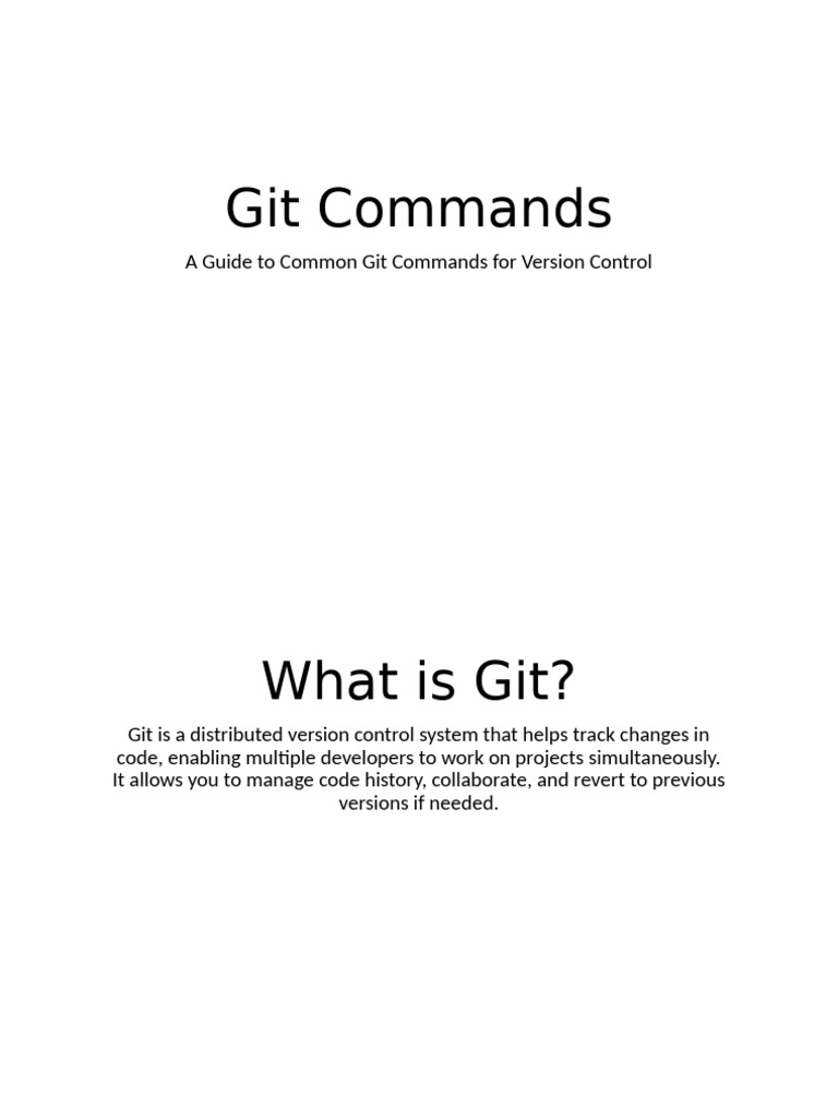 Essential Git Commands Guide | PDF | Home & Garden | Computers