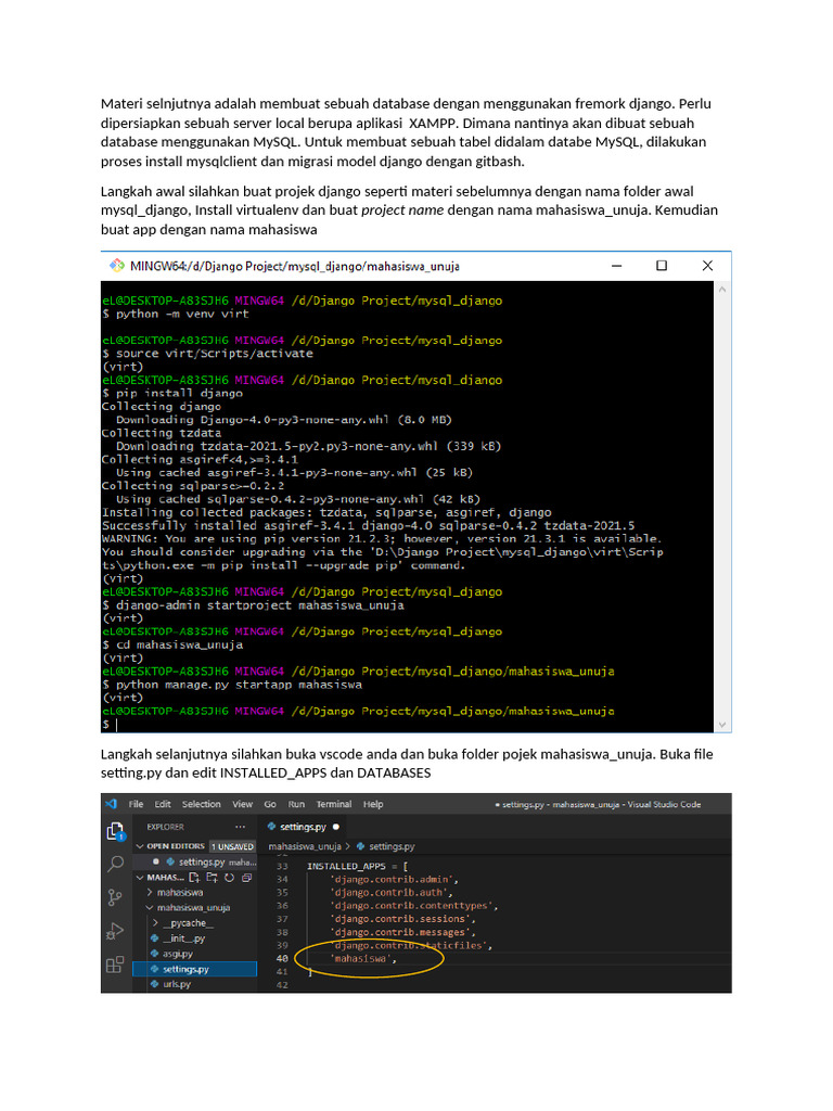 Database Setup Django MySql | PDF