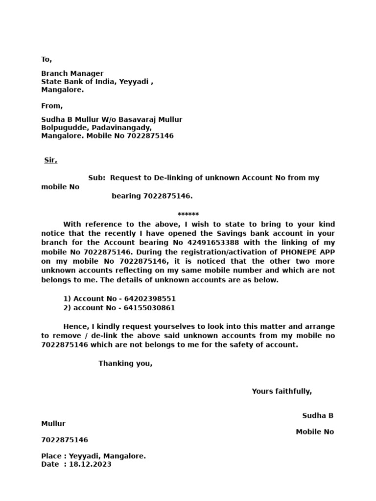 SBI Letter | PDF
