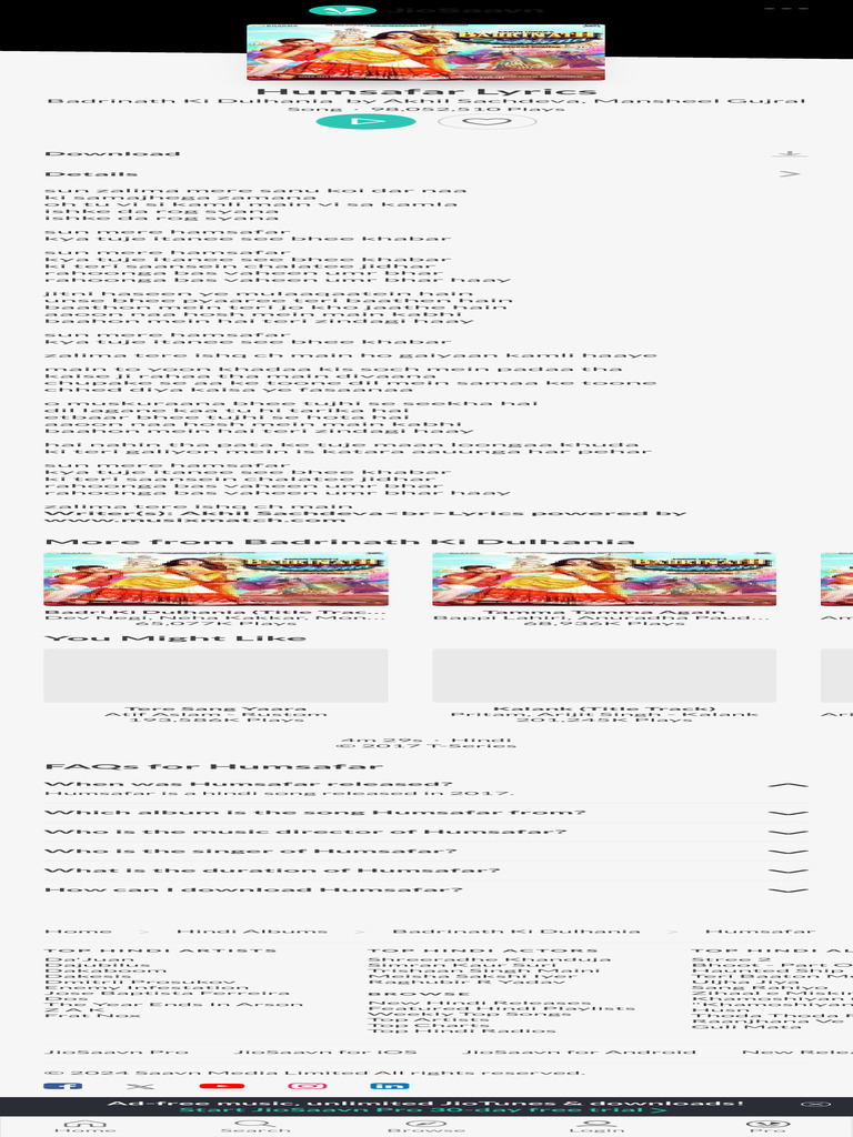 JioSaavn - Listen To New & Old Indian & English Songs. Anywhere ...