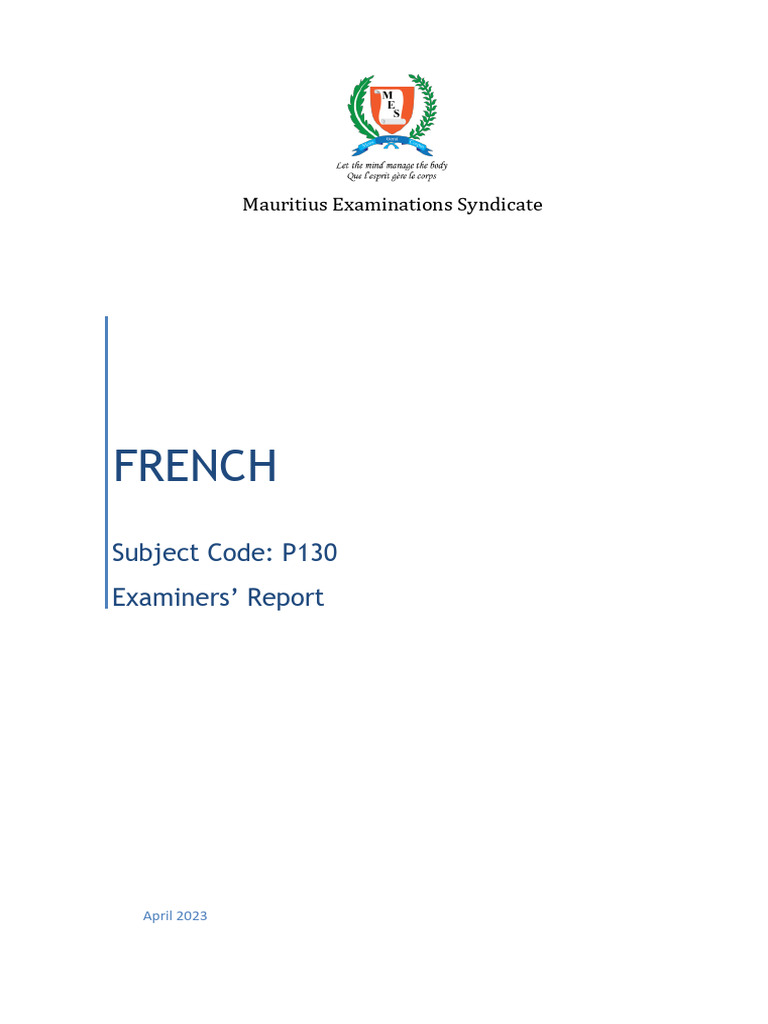 PSAC 2021 2022 Examiners Report French | PDF