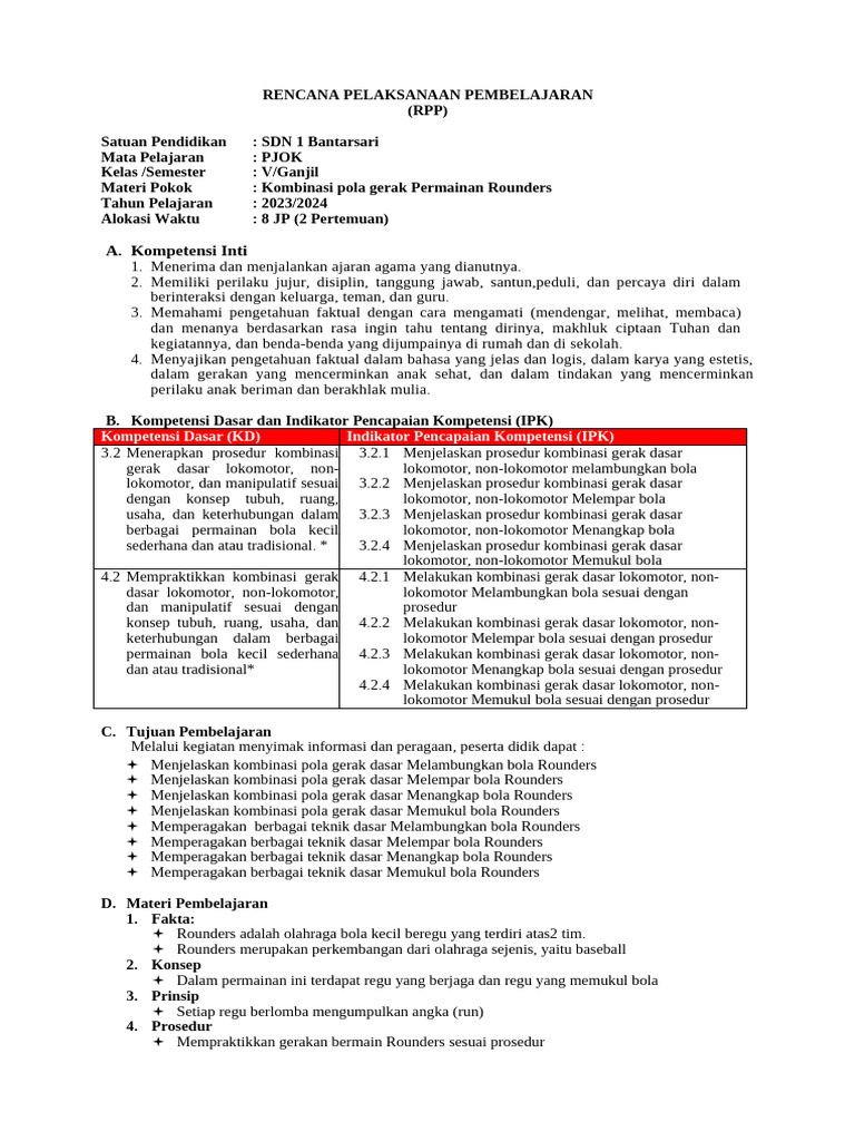 RPP. KD 3.2 Rounders | PDF