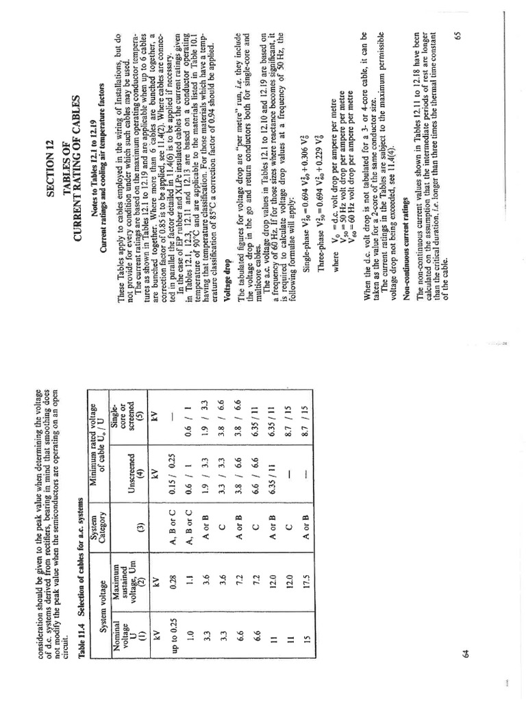 50 To 60Hz Cable Ratings | PDF
