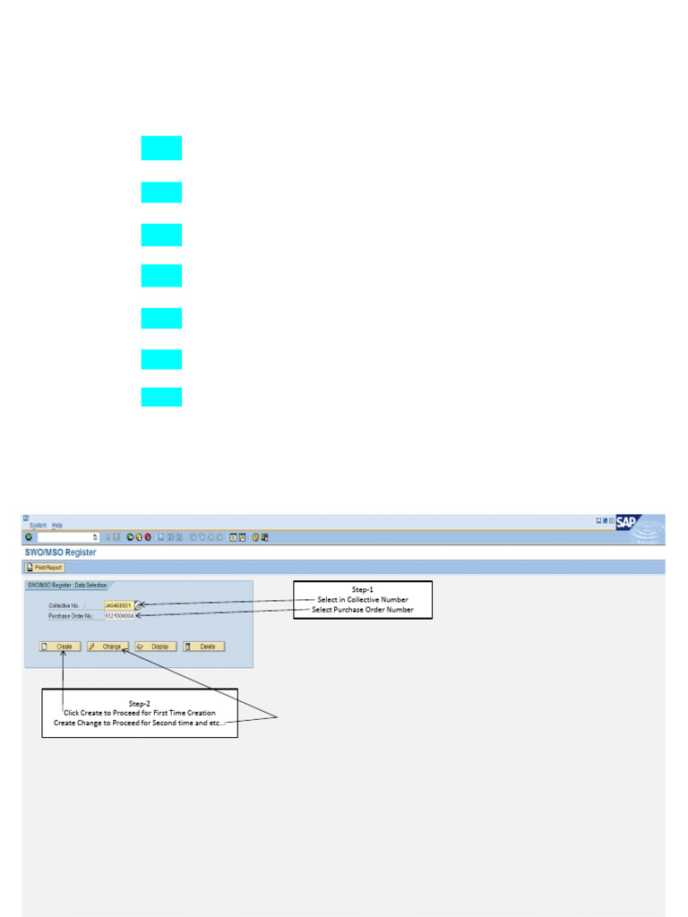 SWO Detail Register Creation Guide | PDF | Payments