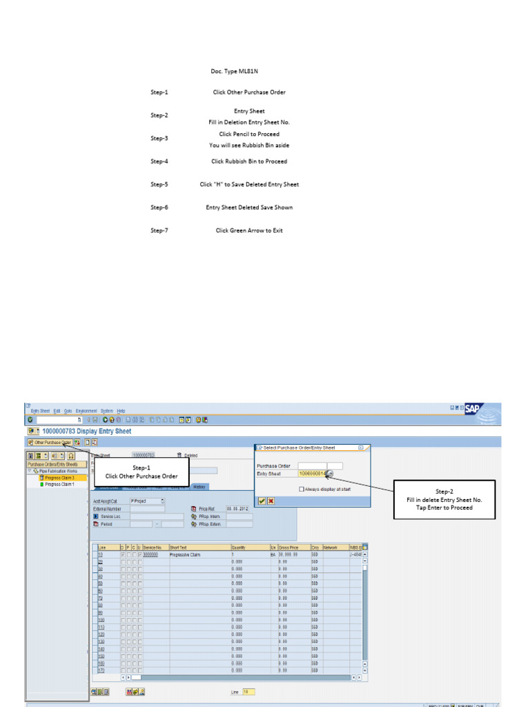 ML81N Service Entry Deletion | PDF