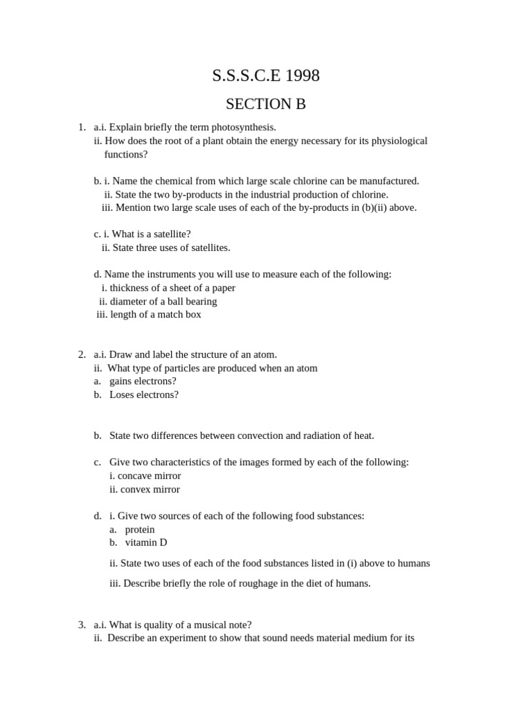 Sssce Section B | PDF