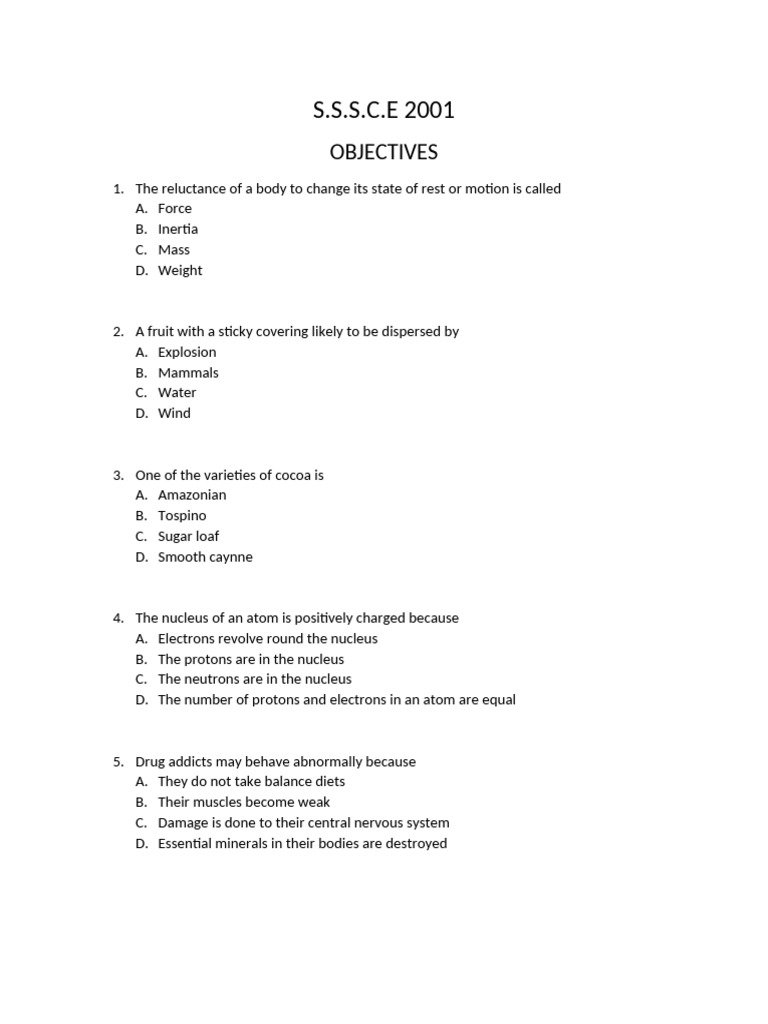 2001 Sssce Section B | PDF