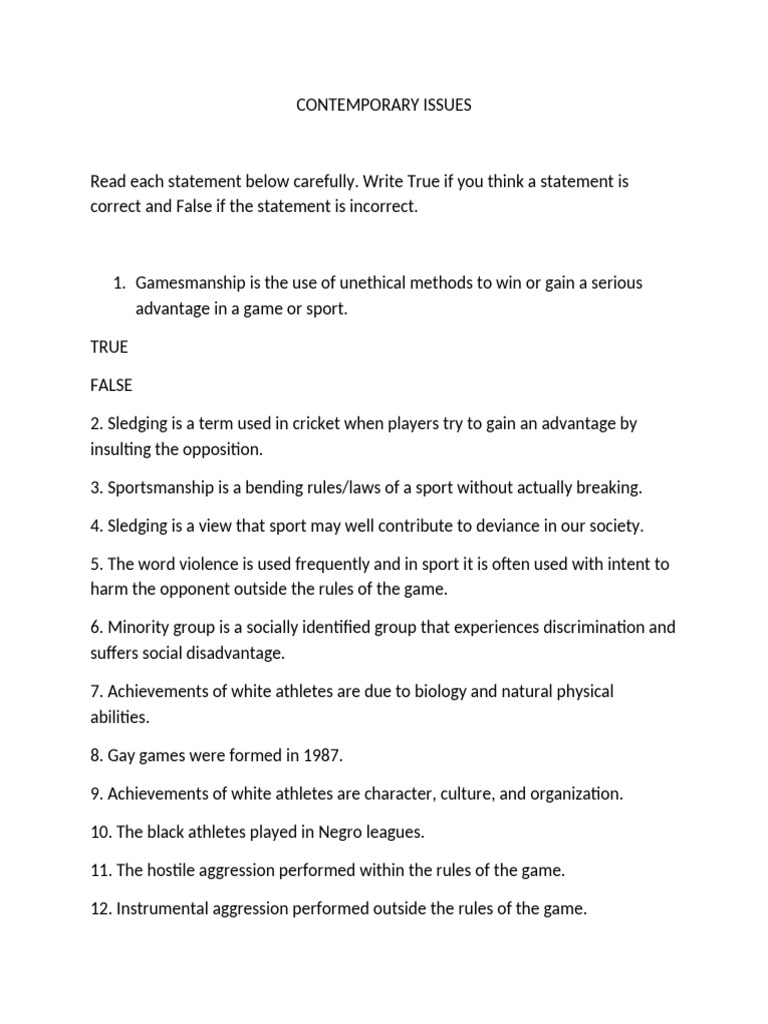 Contemporary Issues | PDF