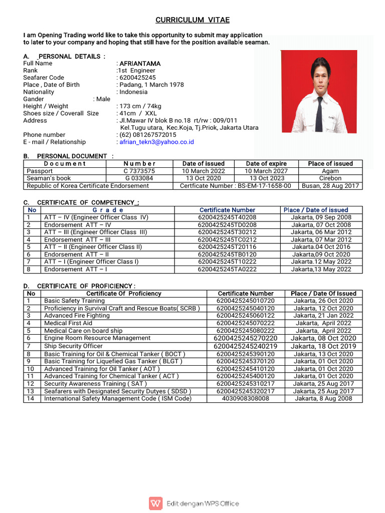 CV - 2022 Att1 | PDF