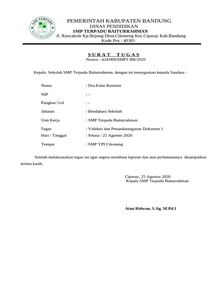 004 Surat Tugas Aris & Pak Johan | PDF