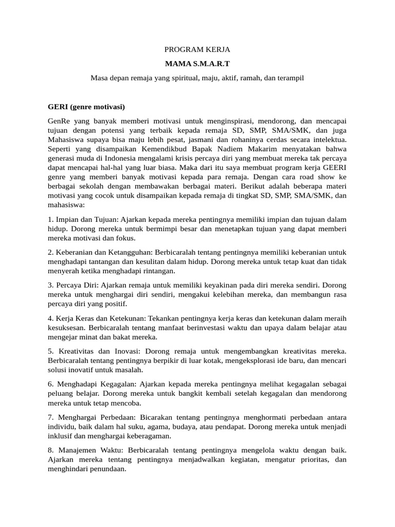 Program Kerja | PDF