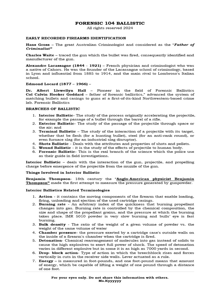 Forensic 104 Ballistic | PDF