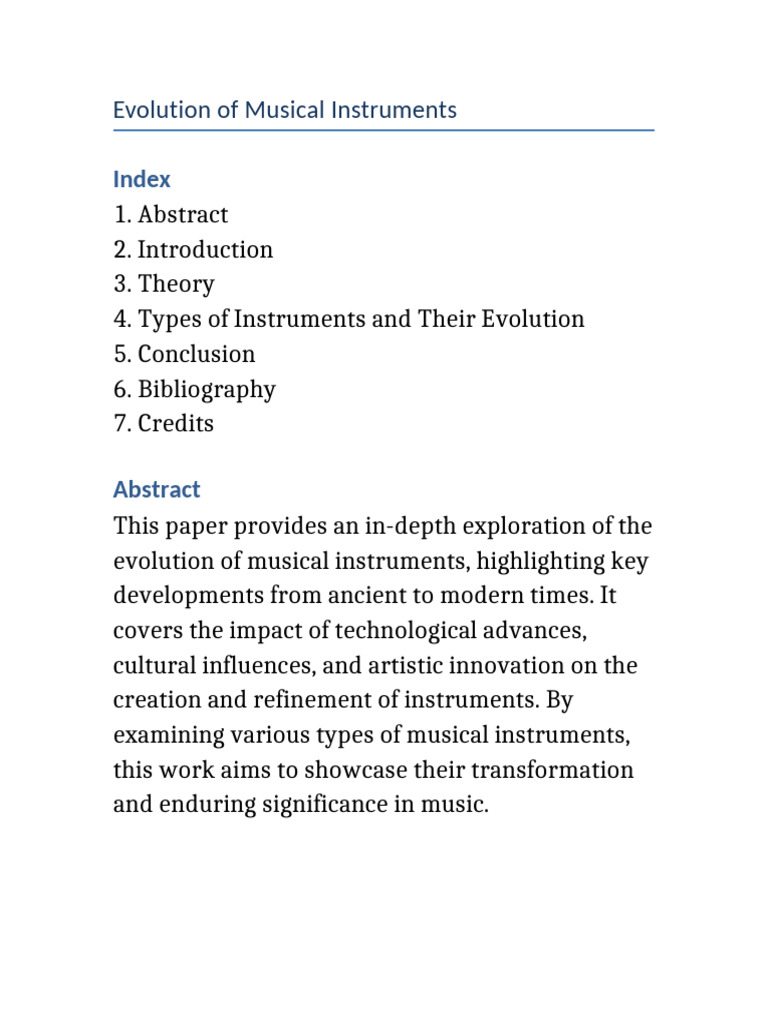 Evolution of Musical Instruments | PDF