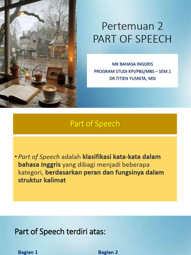 Pertemuan 2 - Part of Speech | PDF