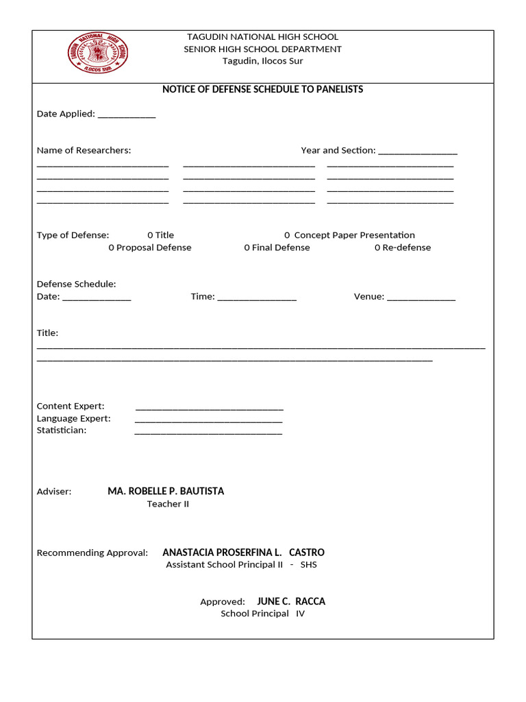 Notice of Defense Schedule 2 Autorecovered | PDF