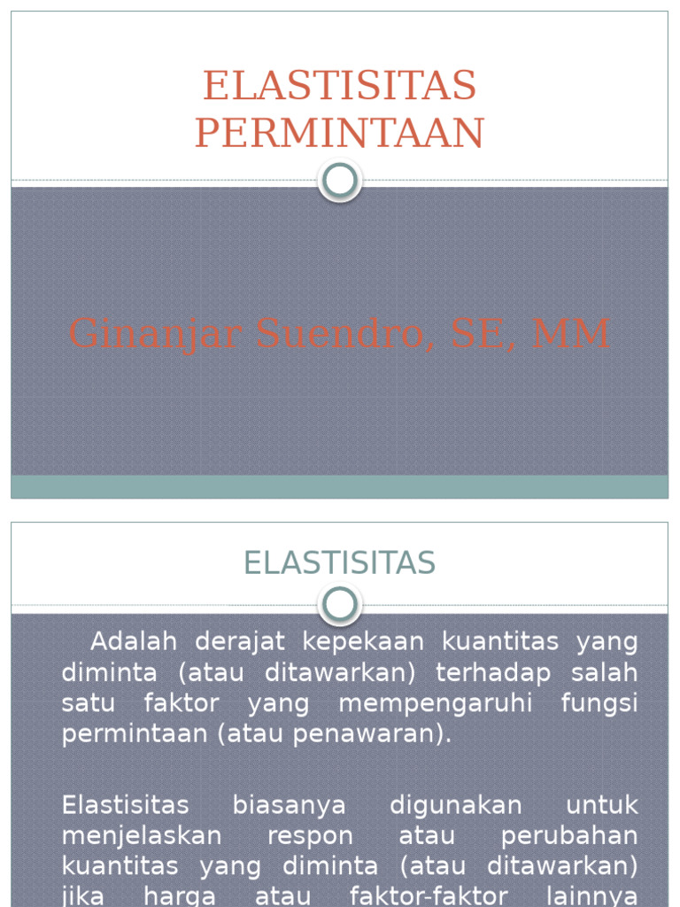 Elastisitas Permintaan - Pertemuan Keempat | PDF