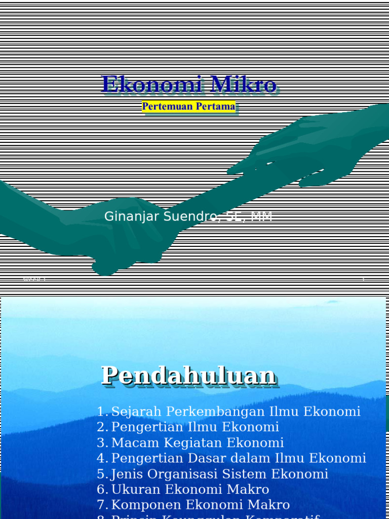 Ekonomi Mikro (Pertemuan Pertama) | PDF