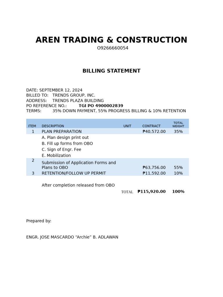 BILLINGSTATEMENT | PDF