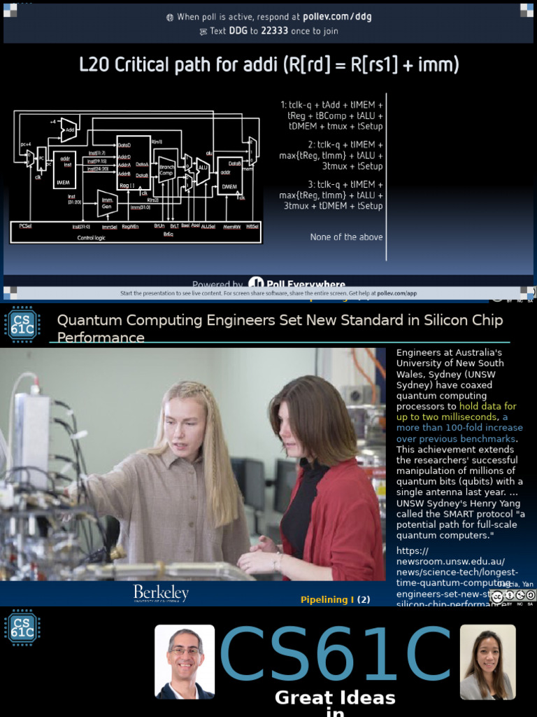 CS61C 2022fa L21 Pipeline I | PDF