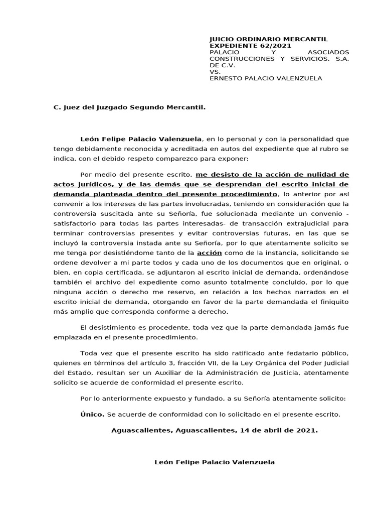 62-2021 2M. Desiste Palacio y Asociados LP | PDF
