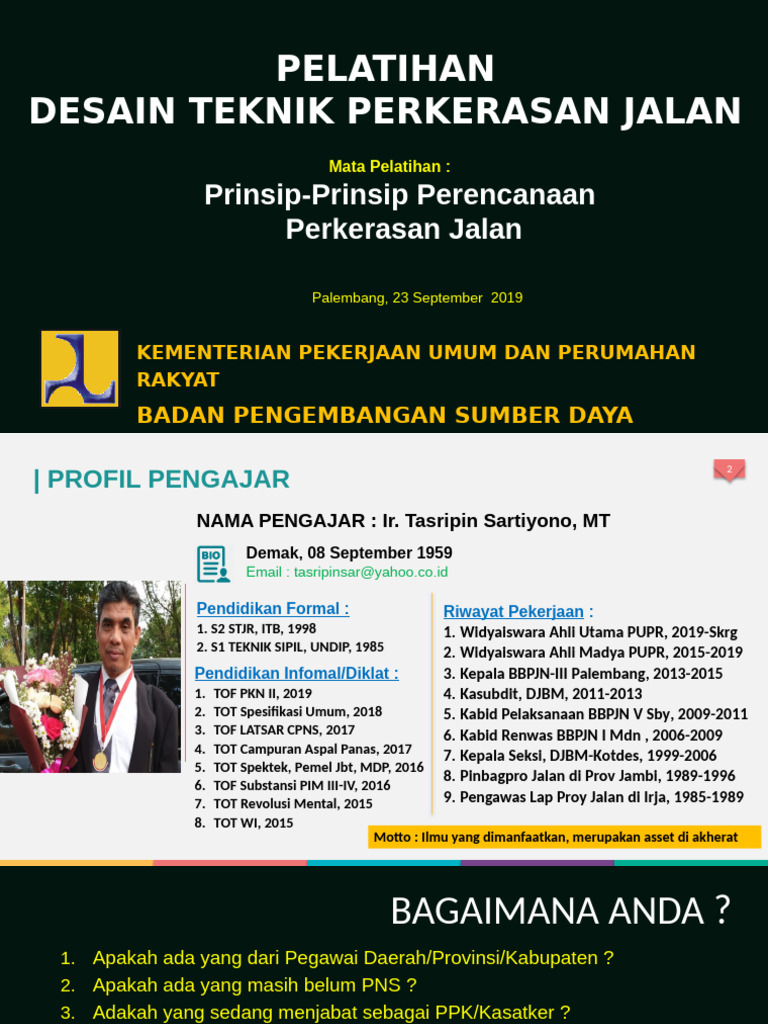1.bt-Prinsip Perenc Perkerasan Jalan BD2 PLB Sept 2019 | PDF