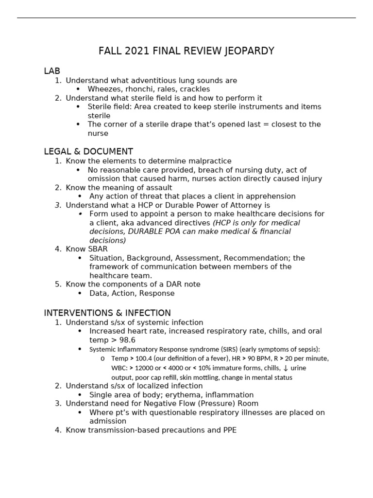 Fall 2021 Final Review Jeopardy | PDF