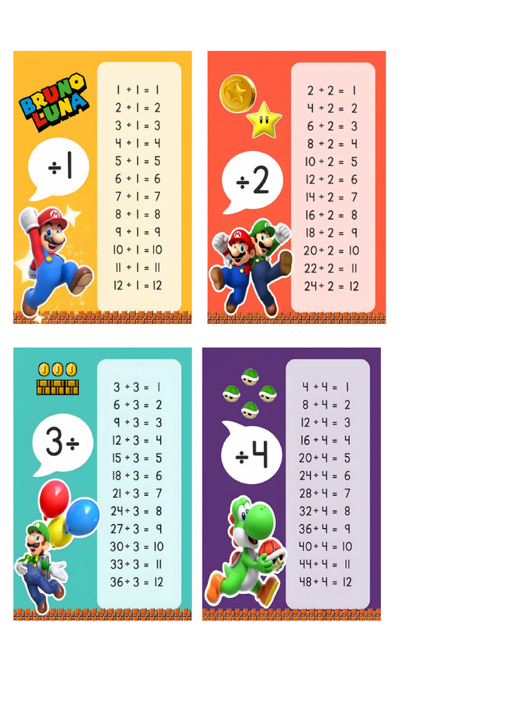 Tabla de Dividir 1 | PDF