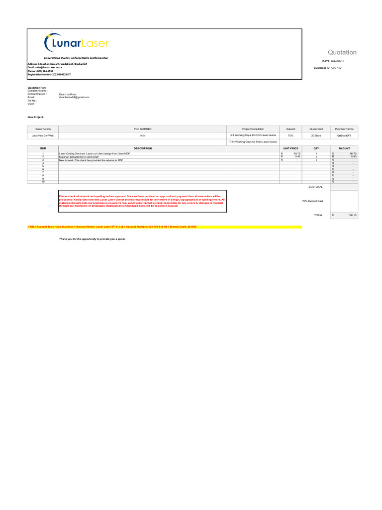 Lunar Laser ABC 412 | PDF