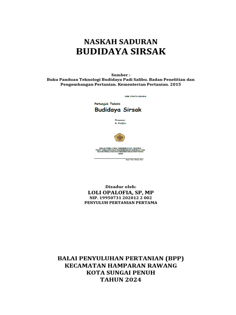Saduran Sirsak | PDF